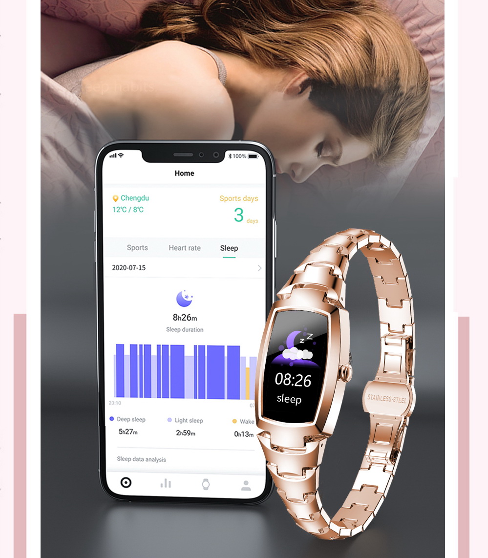 ELEGANCKI ZEGAREK DAMSKI NA BRANSOLECIE SMARTWATCH DO SAMSUNG HUAWEI ...